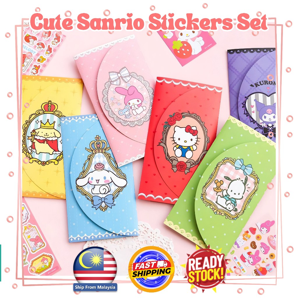 6-Sheets Sanrio Sticker Set Spark Joy And Creativity DIY Keychain With ...