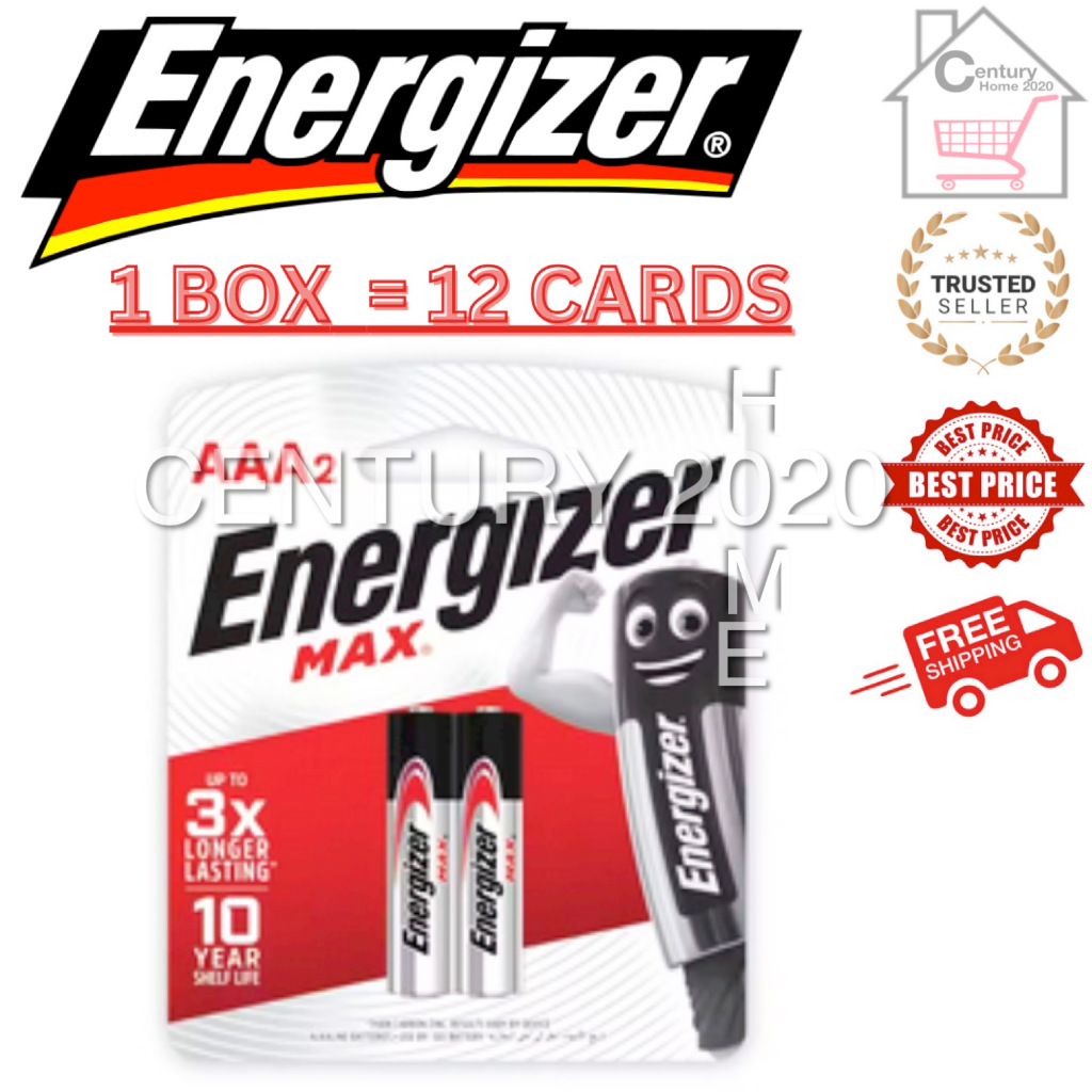 ENERGIZER Max AAA/AA Alkaline Battery 1.5V 12packs/box NEW LOOK ...