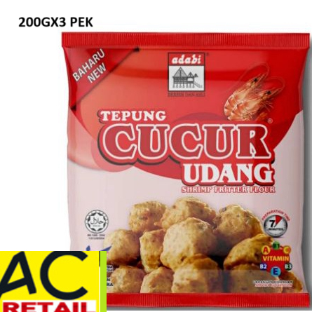 Adabi Tepung Cucur Ikan Bilis 200g /Bawang 200g/Udang200g | Shopee Malaysia