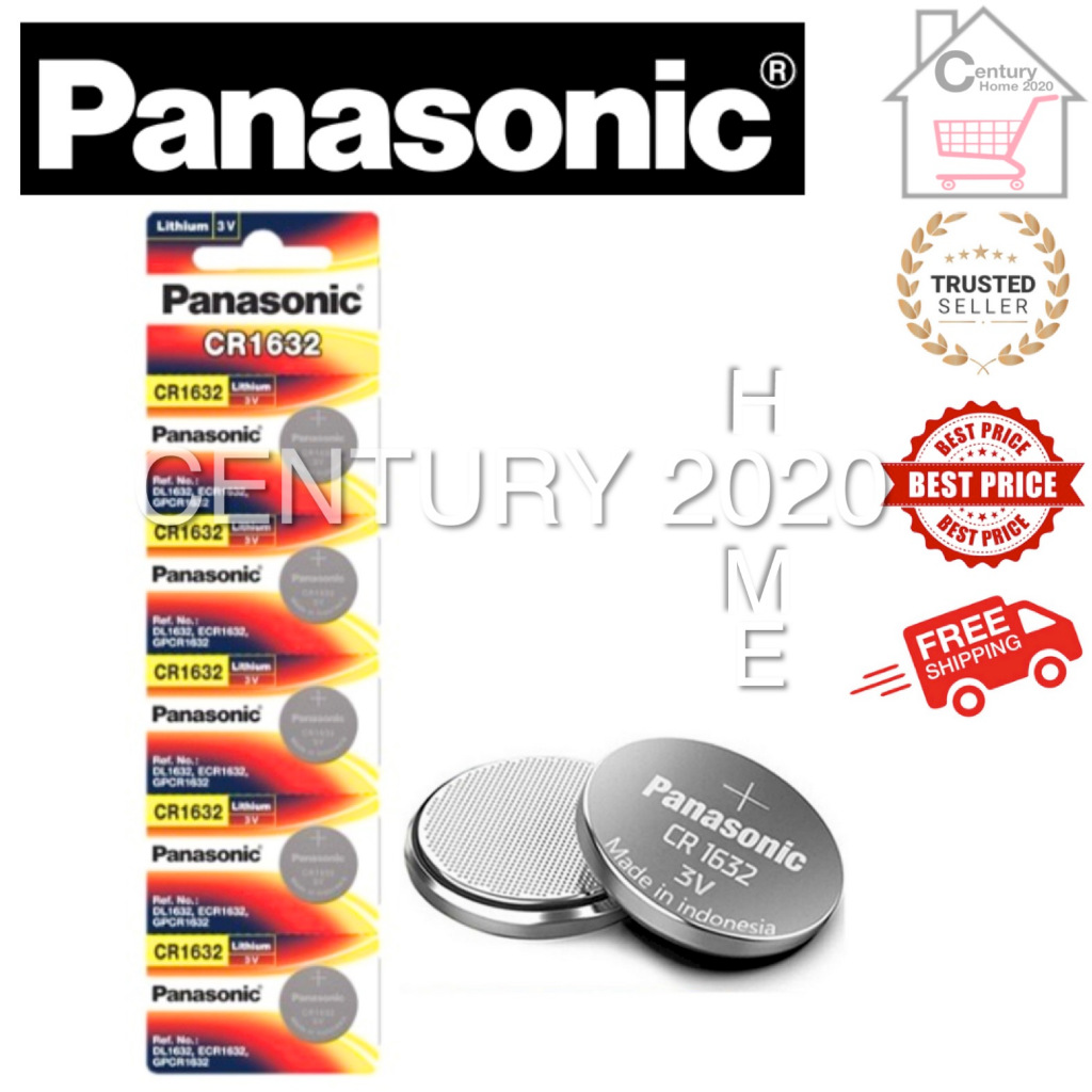 PANASONIC CR1632 3V Lithium Battery Quality Coin Cell Watch Electronic 5pcs | Shopee Malaysia