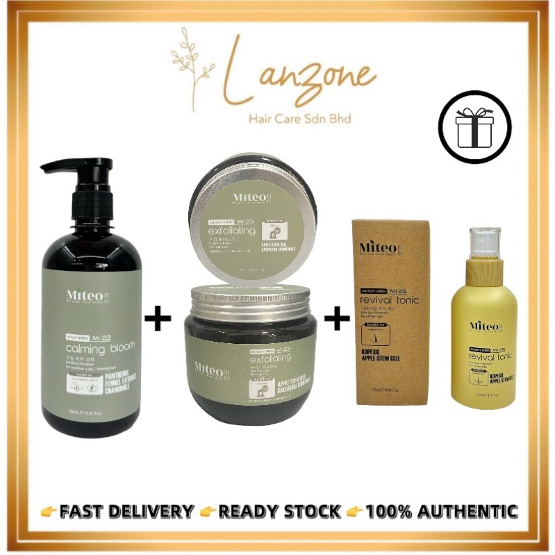 Miteo Scalp Series Promo Set Calming Bloom shampoo 500ml +Exfoliating ...