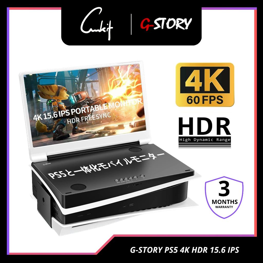 07.07 SALE 】G-STORY PS5 4K HDR IPS Portable Monitor 4K 60hz Gaming ...