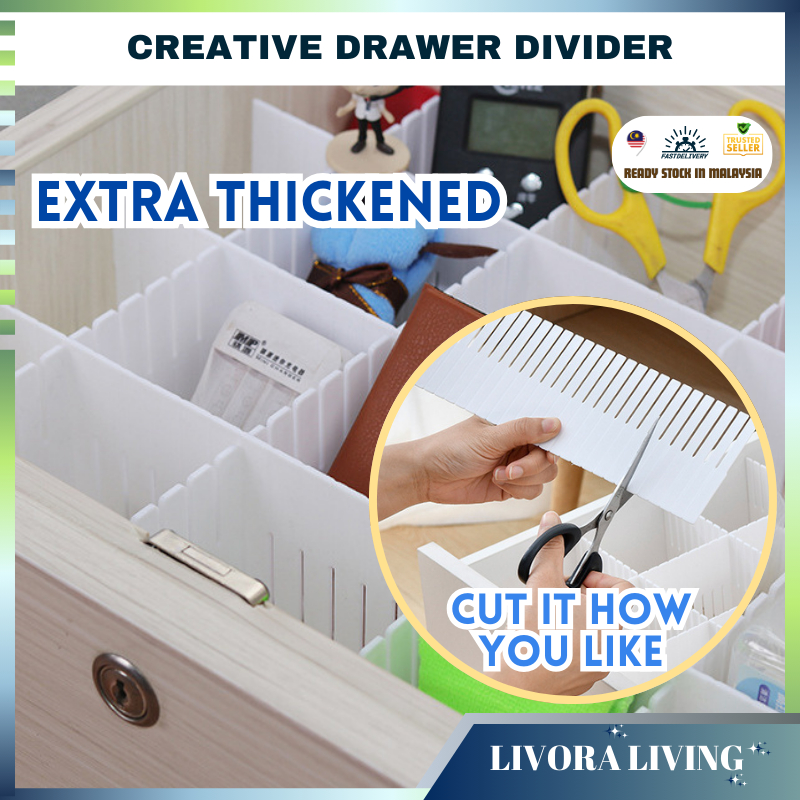 [Thickened] Adjustable Creative Drawer Divider Organizer High Quality ...
