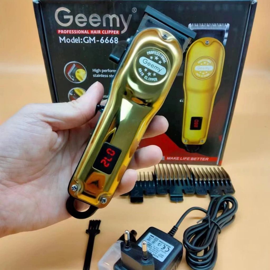 [Ready To Stock] Geemy Gm-6668 Cordless Rechargeable Hair Clippers ...