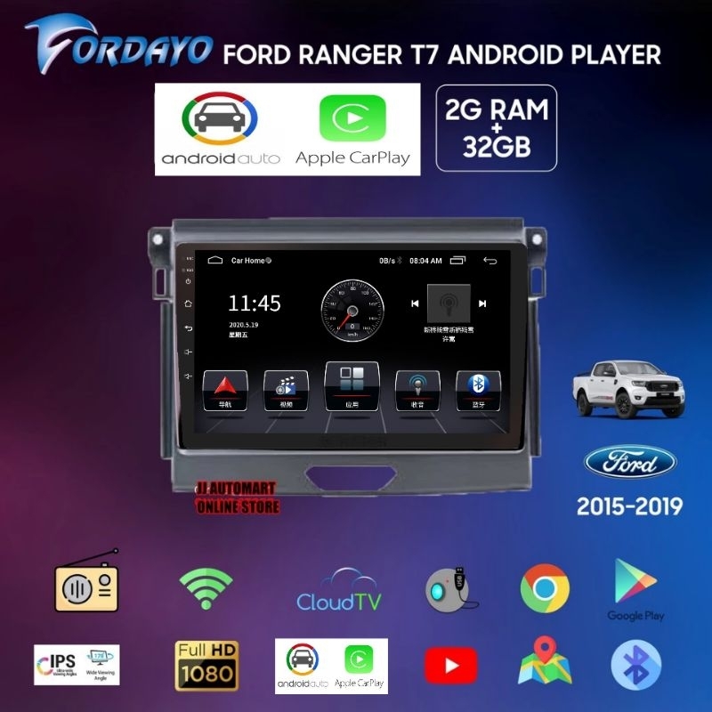 Fordayo Ranger T7 15-19 9" Android Player 2+32GB PNP CarPlay Android ...