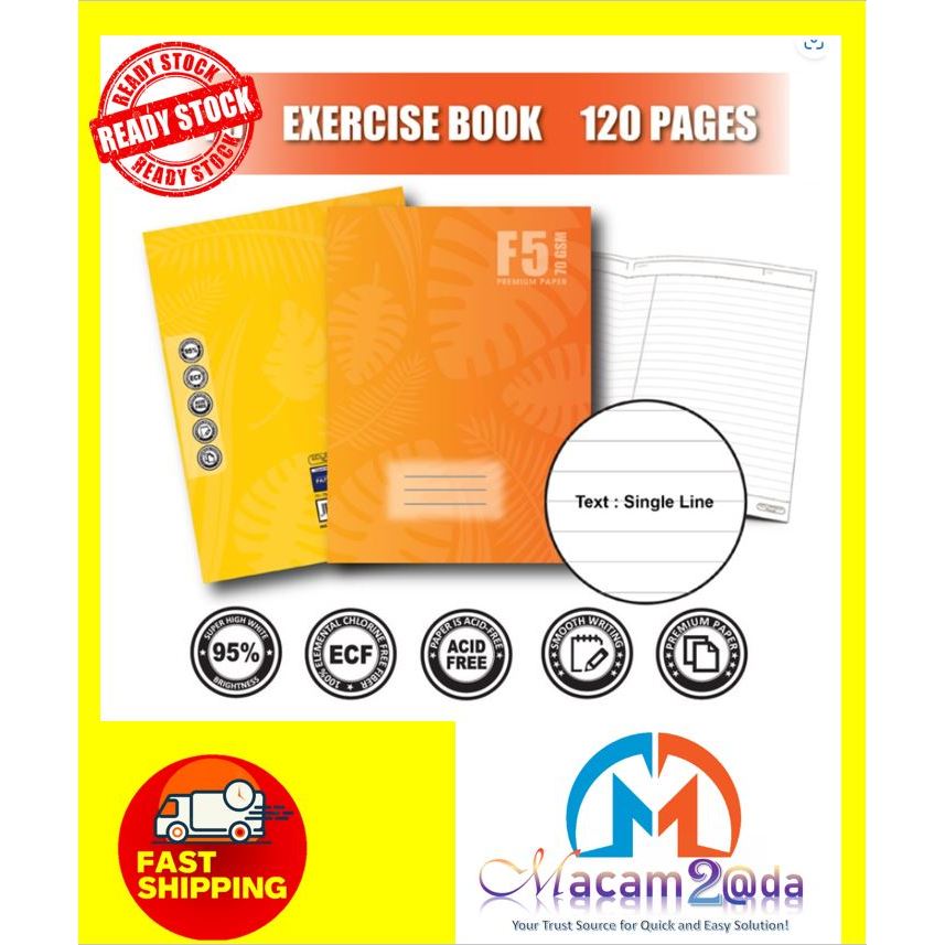 🌟Ready Stock🌟 EDU Paper Softcover Notebook F5 Exercise Book Buku Nota ...