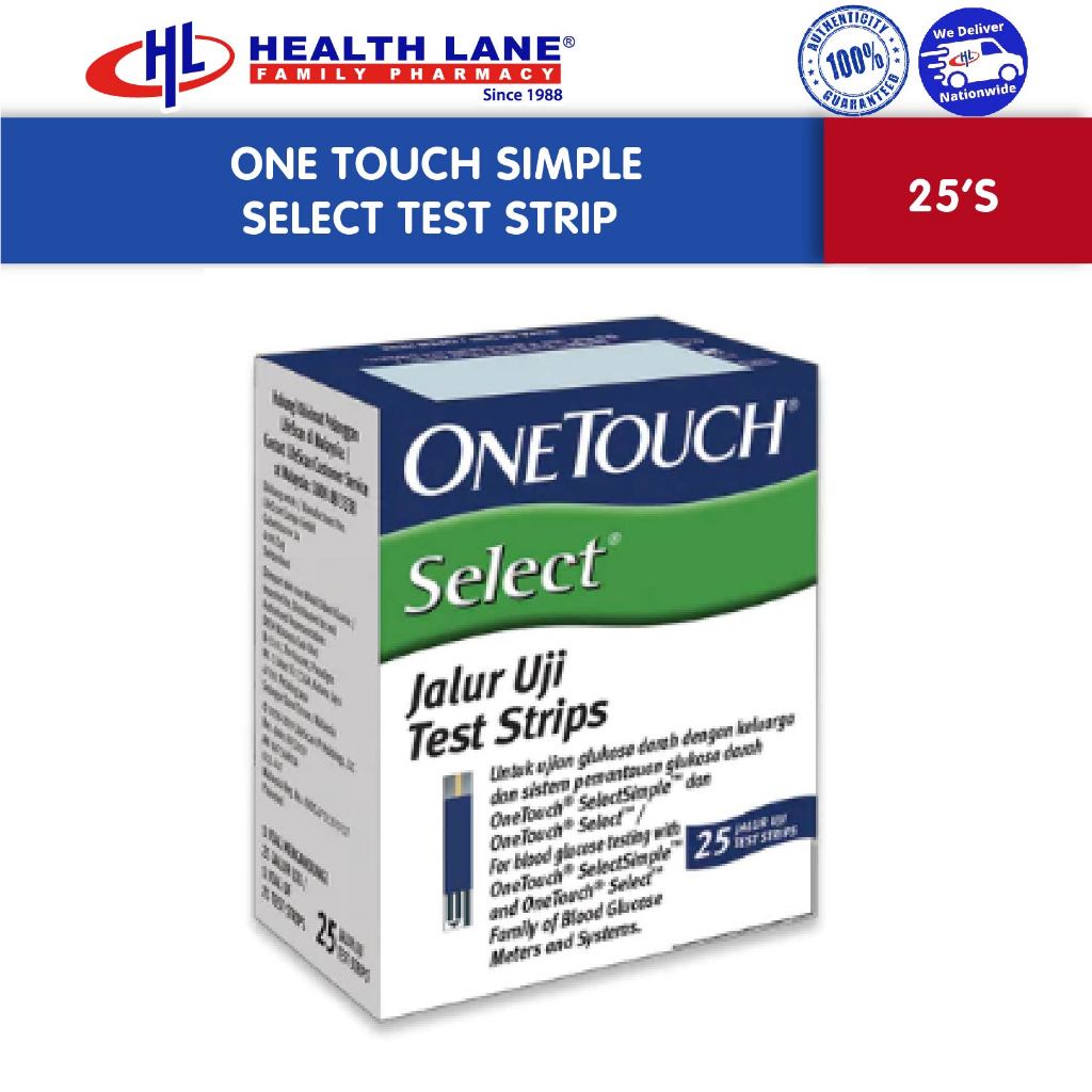 ONE TOUCH SIMPLE SELECT TEST STRIP (25'S) | Blood Glucose Testing ...