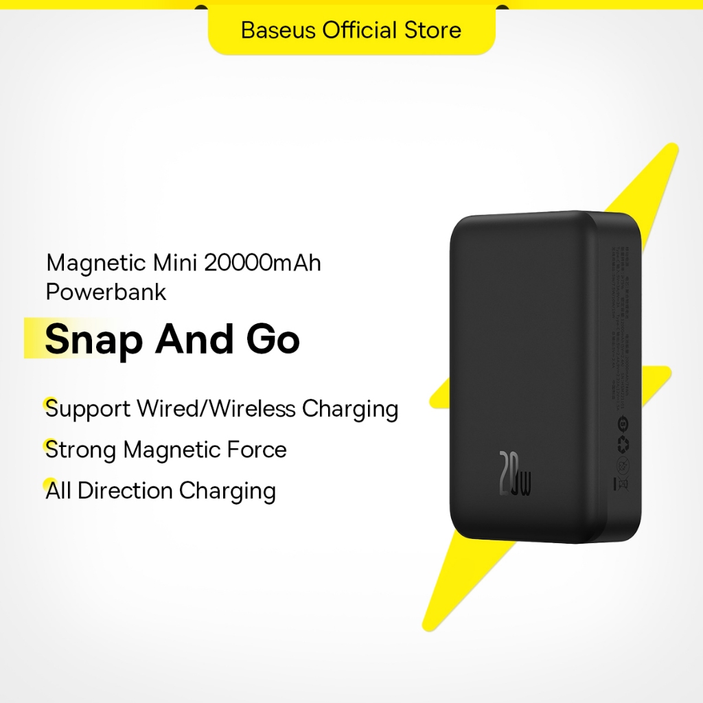 【CCC Certified】Baseus Power Bank 3C Mini Magnetic Wireless Fast Charge ...
