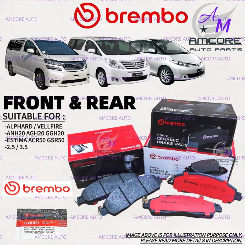 TOYOTA ALPHARD VELLFIRE ANH20 GGH20 / ESTIMA ACR50 GSR50 - BREMBO BRAKE ...
