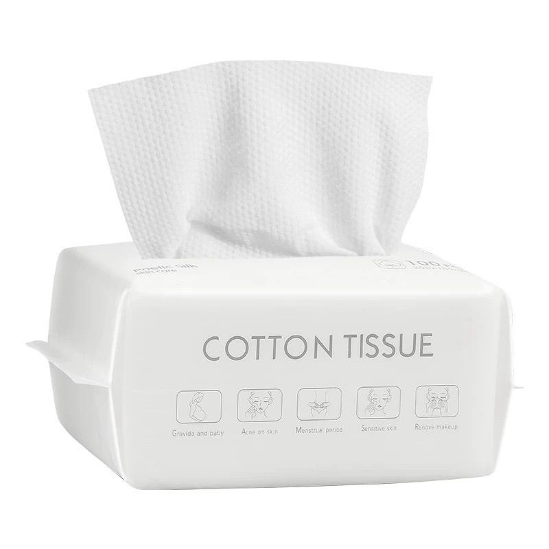 (100 pcs )KL READY STOCK Facial Tissue Towel Disposable Face Towel Facial Wipes Face Kapas Muka ...