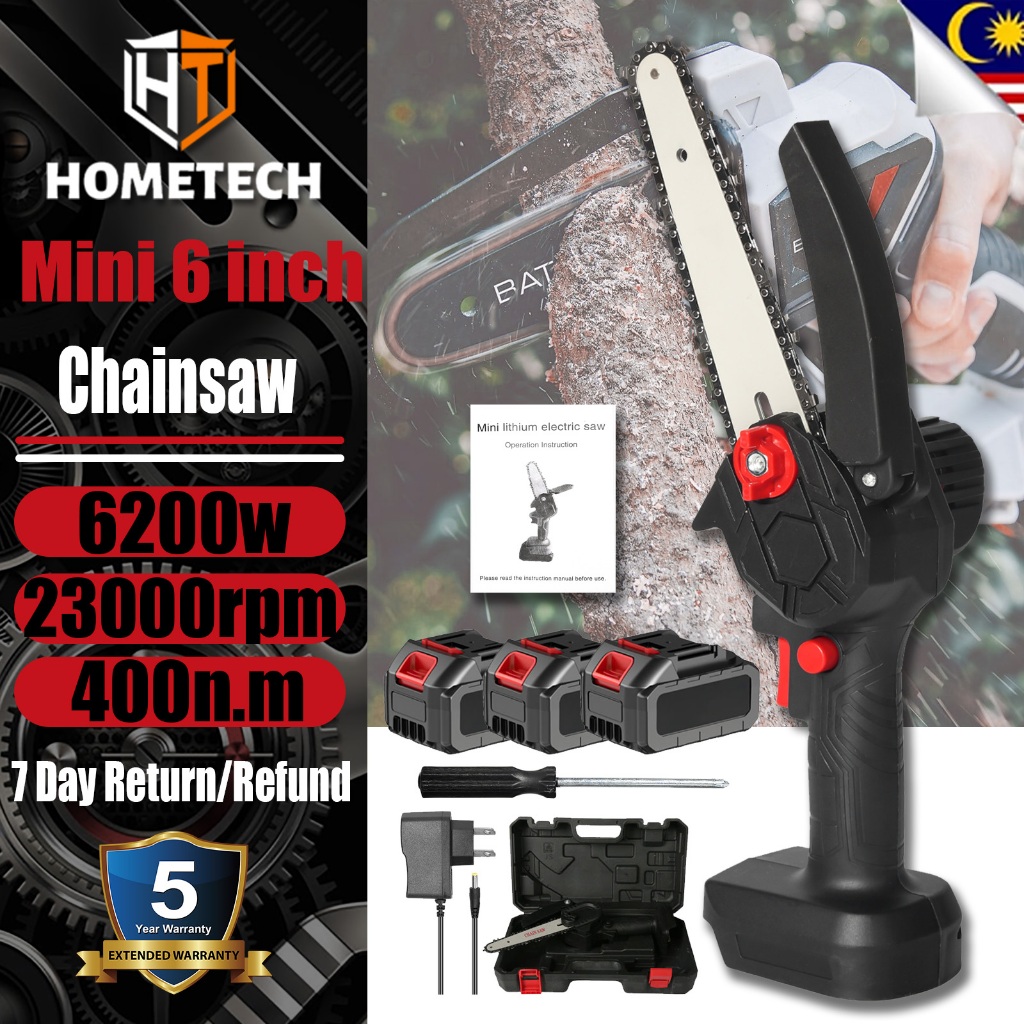 🔥5-year warranty🔥6 Inch Cordless Chainsaw Electric Single Hand Saw ...