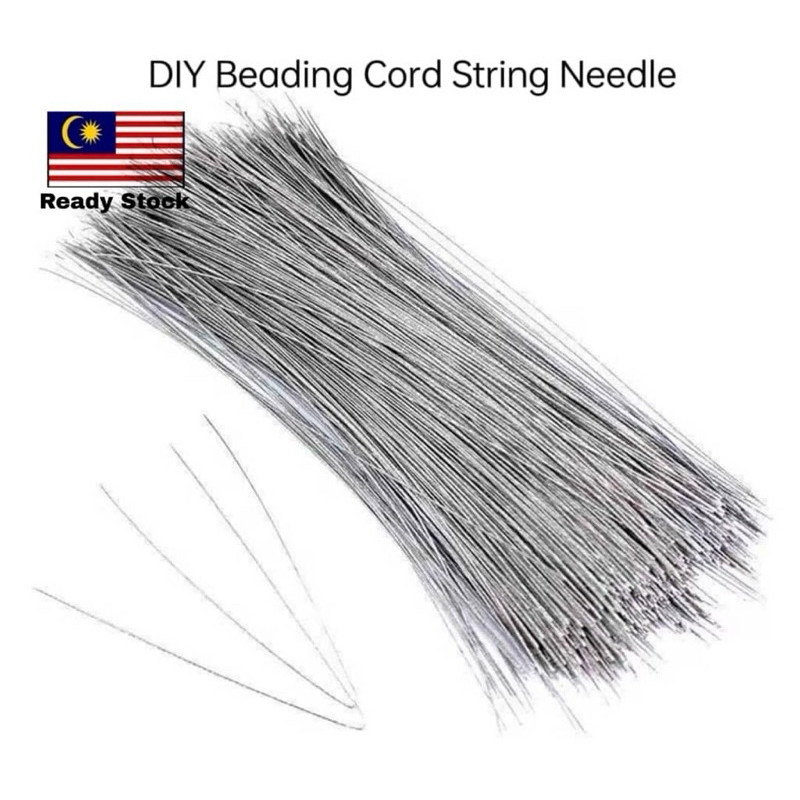 DIY String Needle 10pcs/pack Dawai Jarum Jahit Beading Silver Cord Wire ...