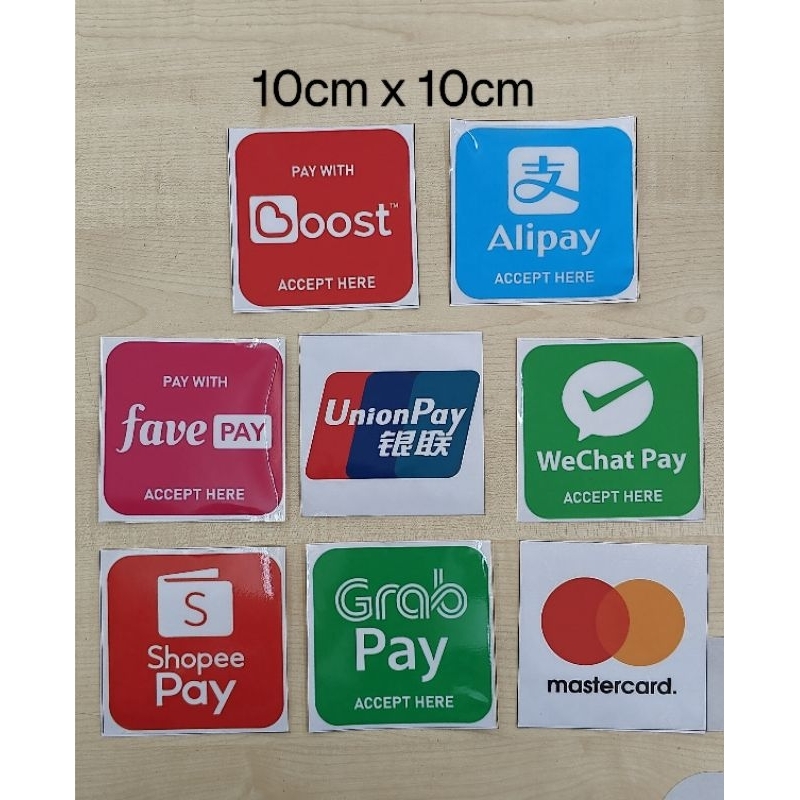 Payment E-Wallet Sticker Glass door inside（🔥Ready stock & Fast delivery ...