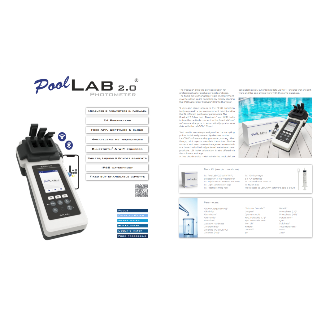 Water-i.d💦Water Testing 3 in 1 Portable PoolLab 2.0 Photometer Water ...
