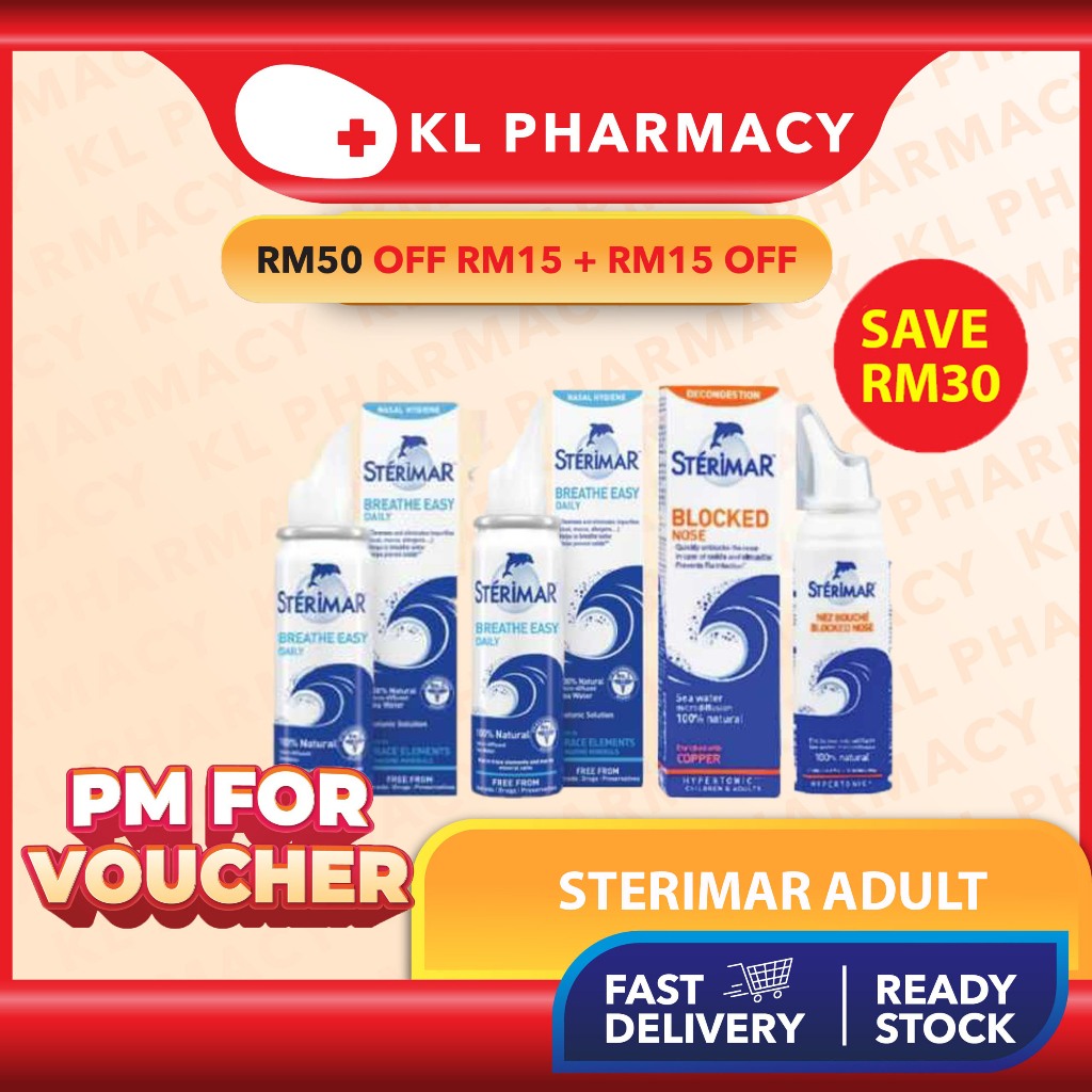 Sterimar Nasal Hygiene Spray (Adult/Baby) 50ml /100ml / blocked nose ...