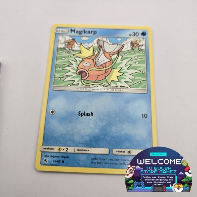 Magikarp 15/68 Hidden Fates Pokémon TCG Card Game Sun & Moon Original ...