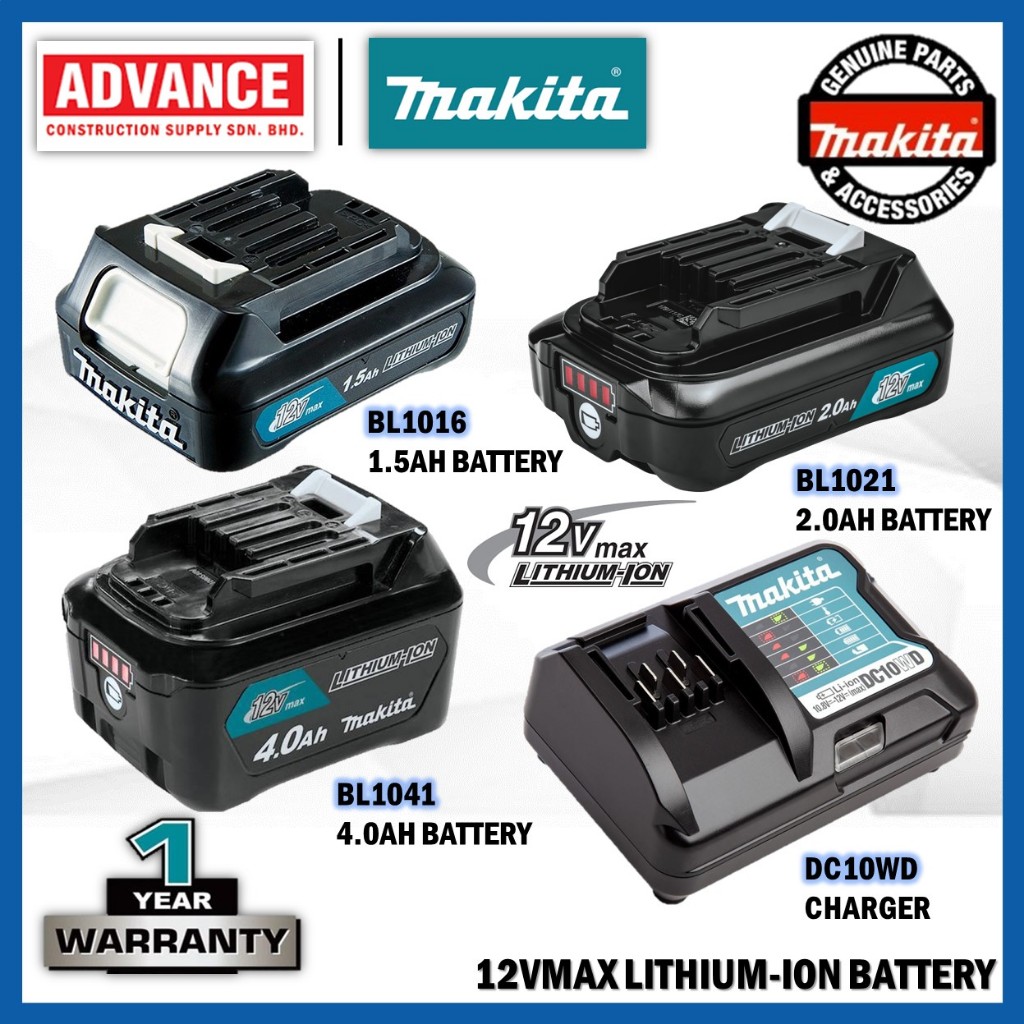 MAKITA 12V 12Vmax BL1016 BL1021 BL1041 1.5AH / 2.0AH / 4.0AH LITHIUM ...