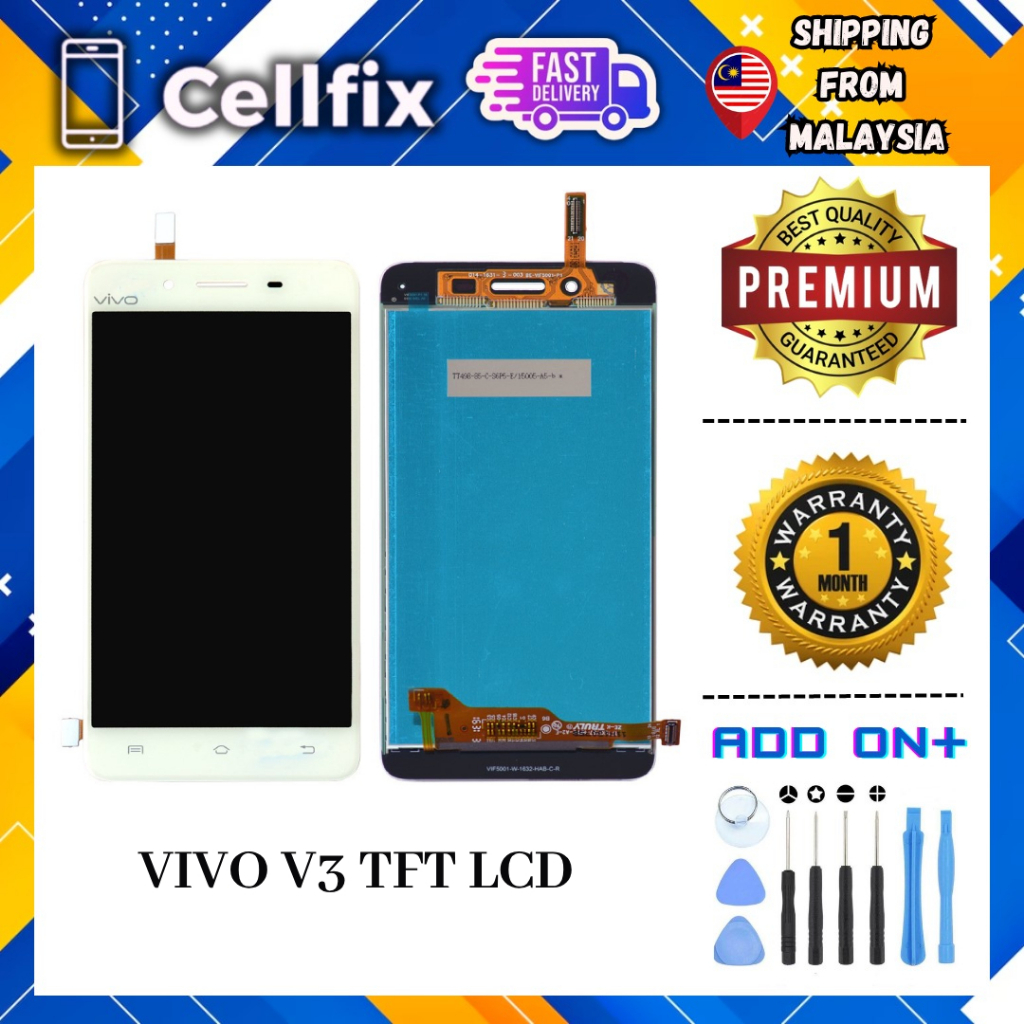 VIVO V3 TFT WHITE COMPATIBLE LCD DISPLAY TOUCH SCREEN DIGITIZER ...