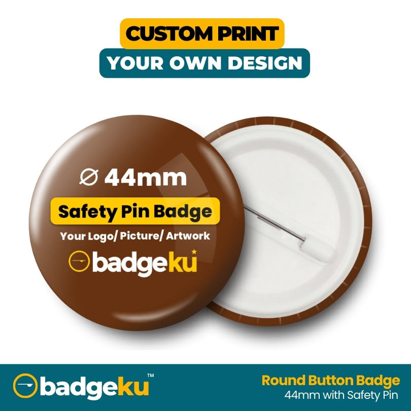 📢[ Custom Print ] 44mm Safety Pin Button Badge | Custom Print Button ...