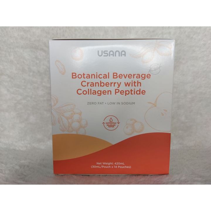 USANA BOTANICAL BEVERAGE CRANBERRY WITH COLLAGEN PEPTIDE SINGLE PACK 14 ...