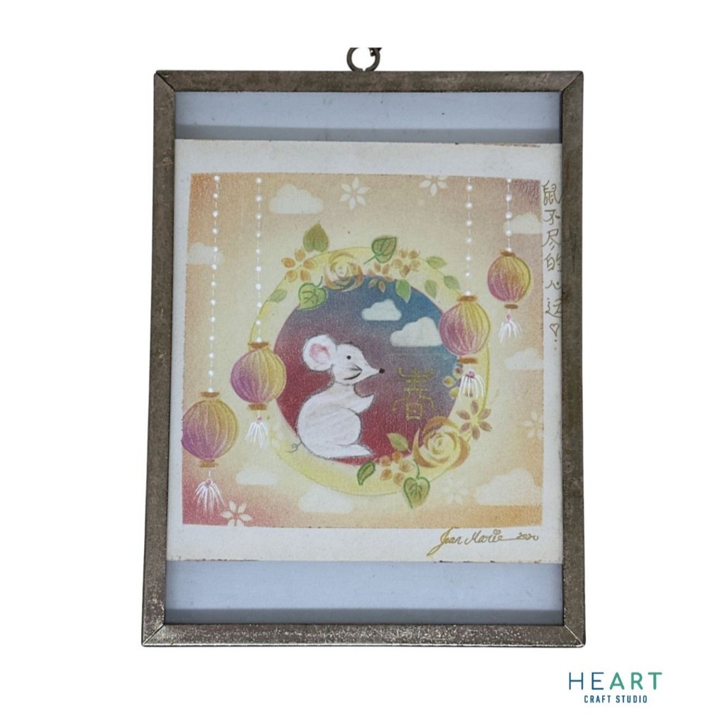 PASTEL NAGOMI ART WITH FRAME " The Endless Luck" 和諧粉彩作品" 鼠不尽的心运 ...