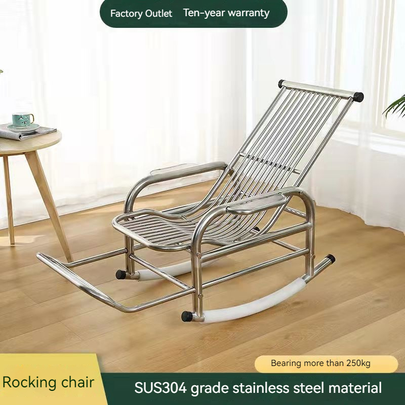 Stainless steel rocking chair recliner home leisure indoor and outdoor ...