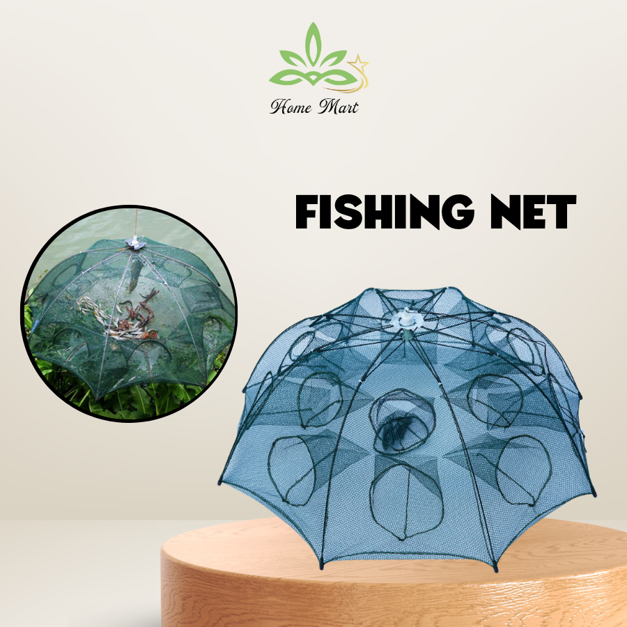 BuBu Portable Fishing Net Shrimp Cage Nylon Jala Automatic Foldable ...
