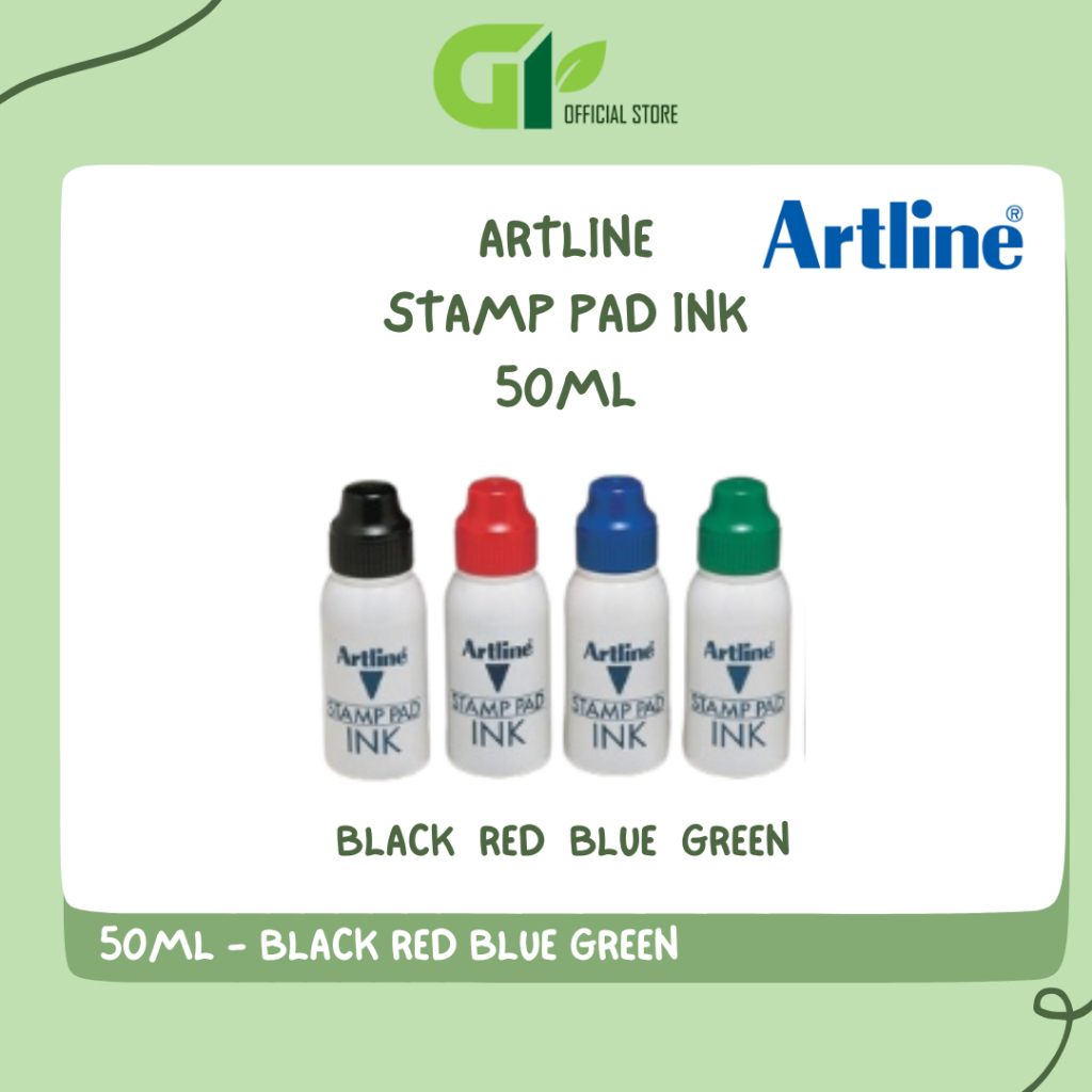 [GY Office] Artline Stamp Pad Ink Assorted Colors 50ML - BLACK/BLUE/RED/GREEN/PURPLE | Shopee ...