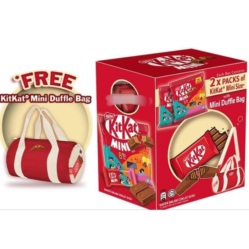 2× packs of kit kat mini saiz -free mini Duffle bag | Shopee Malaysia