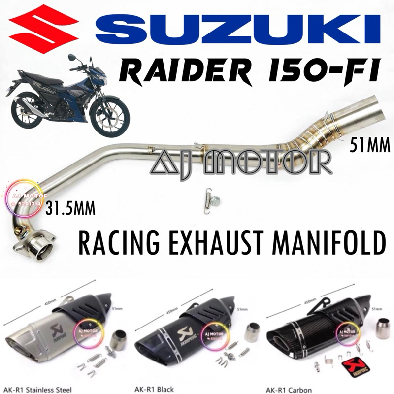 [ RACING EXHAUST PIPE MANIFOLD 31.5MM-51MM ] SUZUKI RAIDER150 RAIDER FI ...