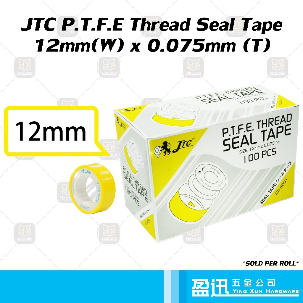 JTC Seal Tape White Pipe Thread PTFE Tape Pita Tape Putih 12MM X 0 ...