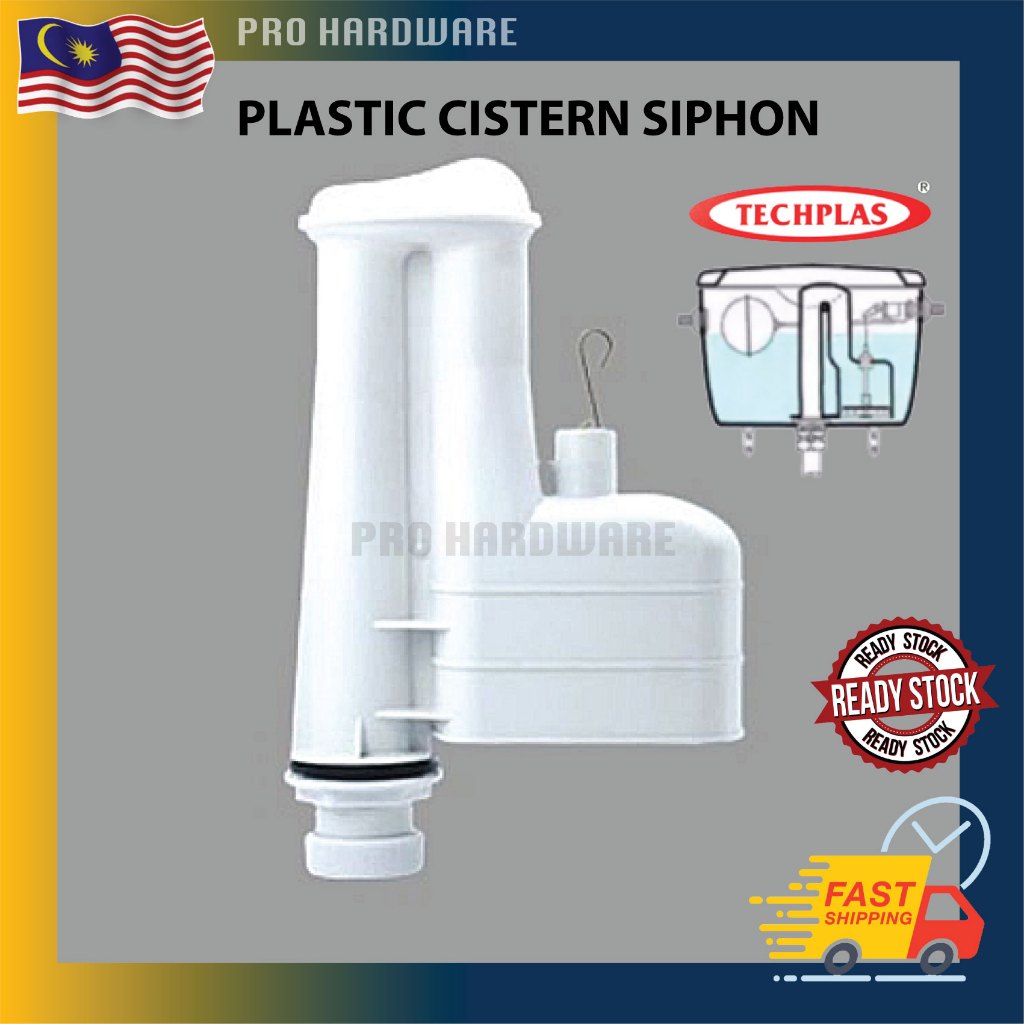 TECHPLAS PLASTIC CISTERN SIPHON (SQUARE) TOILET /JAMBAN AIR/ LOW LEVEL ...