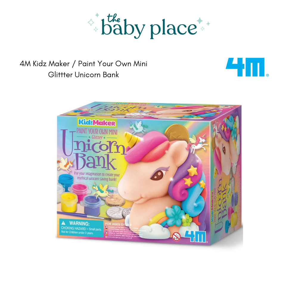 4M Kidz Maker / Paint Your Own Mini Glittter Unicorn Bank | Shopee Malaysia