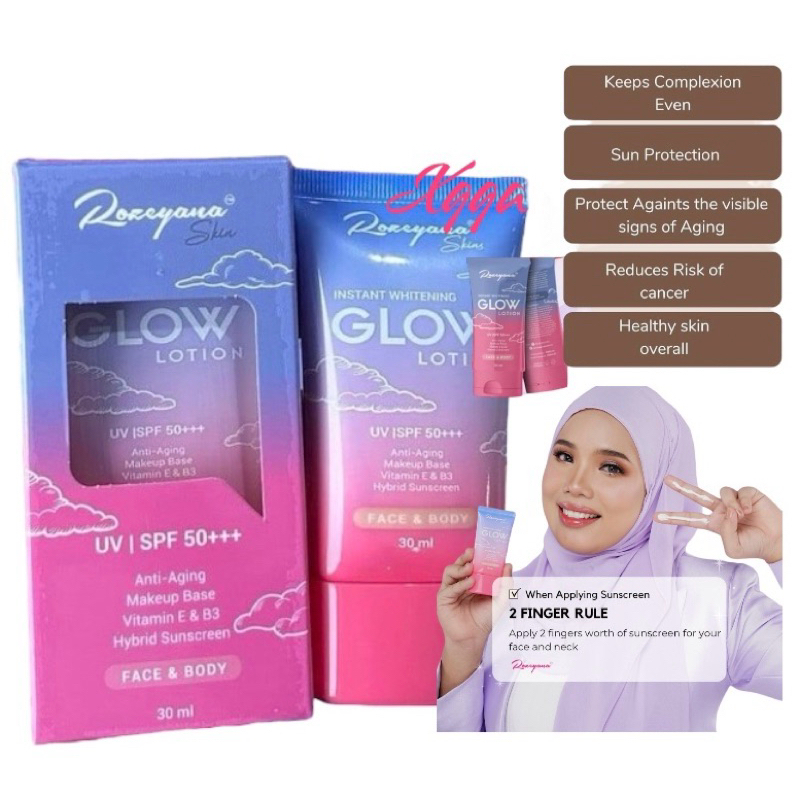 ROZEYANA/ rozyana instant whitening glow lotion face & body 30ml spf50 ...