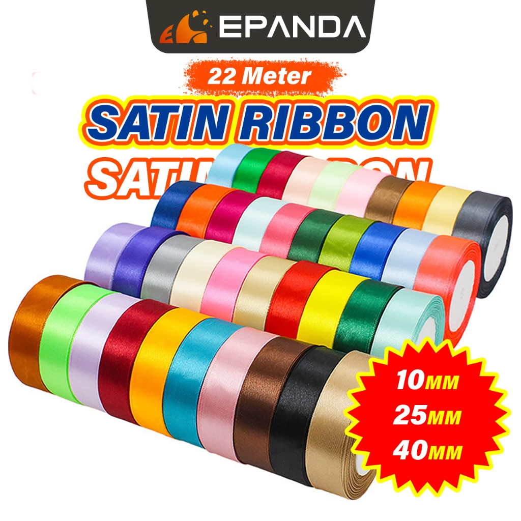22M Satin Ribbon Gift Wrapping Flower Bouquet Reben Hiasan Hadiah Riben ...