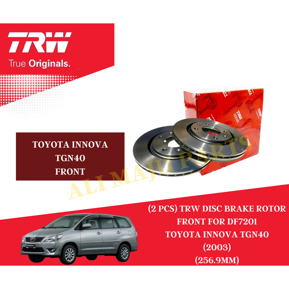 (2 pcs) TRW Disc Brake Rotor Front for DF7201 Toyota Innova TGN40 (2003 ...