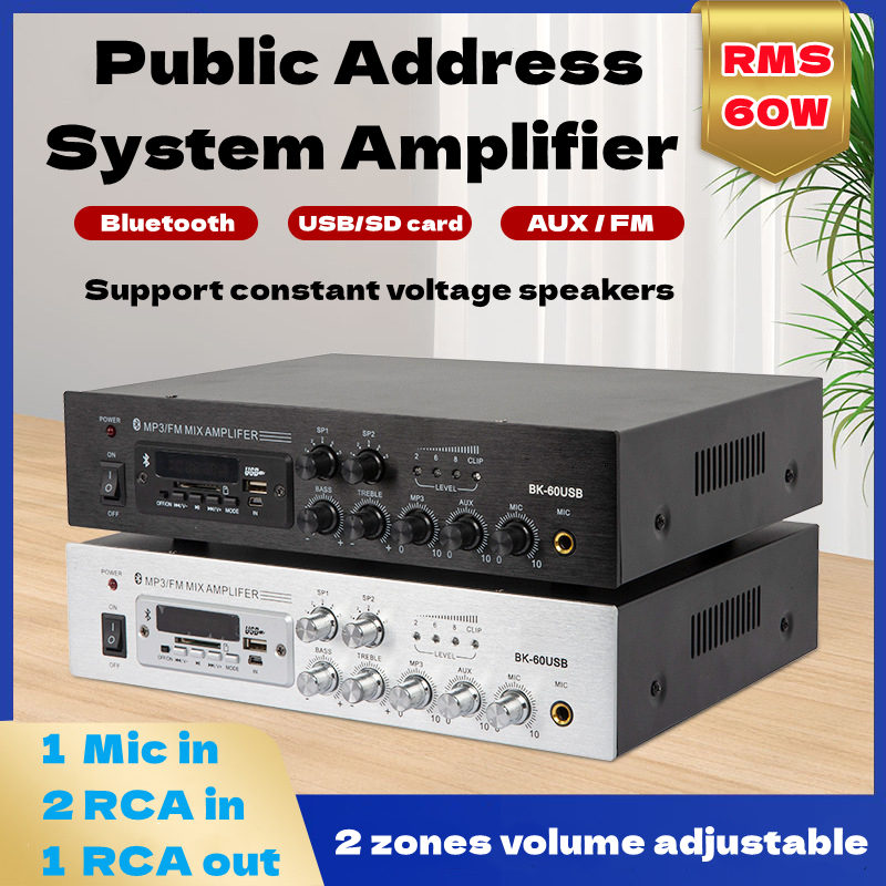 2 Partition Volume Adjust Broadcast Power Amplifier Public Address ...