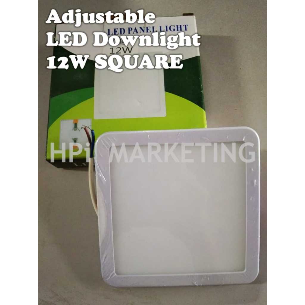 LED Spring Adjustable Panel Ceiling Downlight SQUARE 12W Daylight 6500K ...