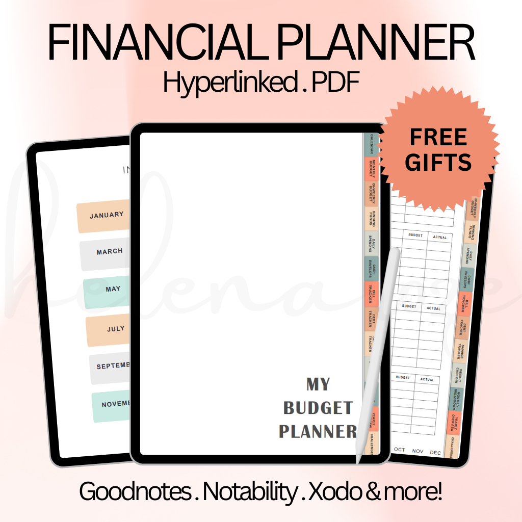 My Budget Digital Planner, Hyperlinked Pdf Money Cash Journal Book Buku ...