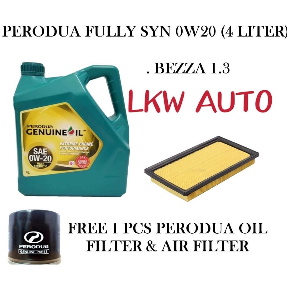 Perodua Fully Synthetic Engine Oil 0w20 3.5L + Perodua Oil Filter + Air ...