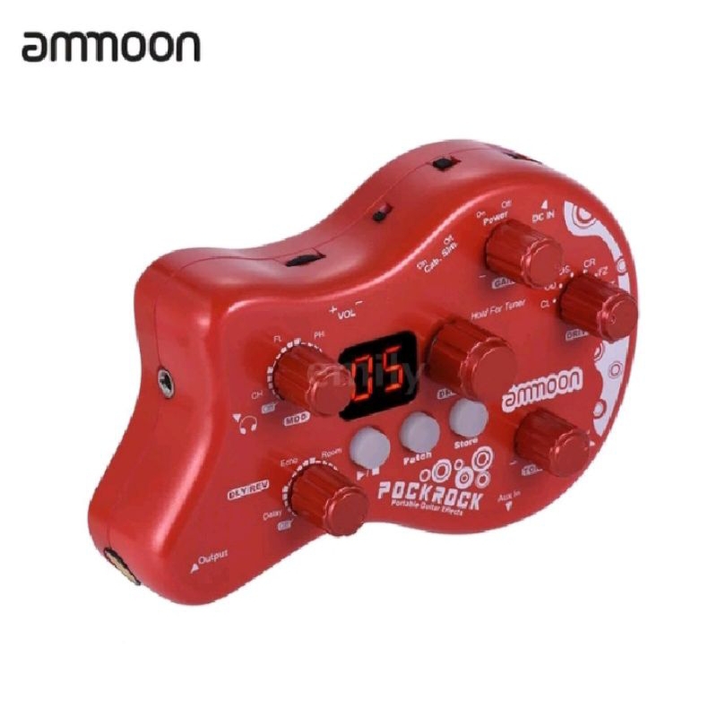 Ammoon PockRock Portable Guitar Multi-Effects Processor 15 Effect Types ...
