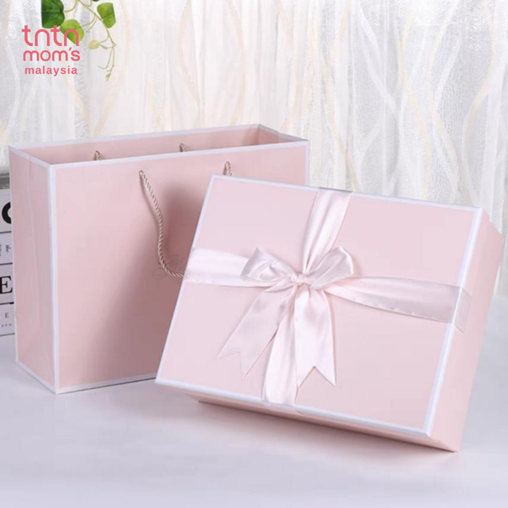 GIFT PAPER BOX / Gradient Pastel Colorful Ribbon / Birthday Doorgift ...