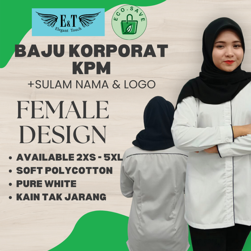 [ FEMALE ] BAJU KOPORAT KPM SIAP SULAM NAMA DAN LOGO UNTUK GURU CIKGU WANITA | Shopee Malaysia