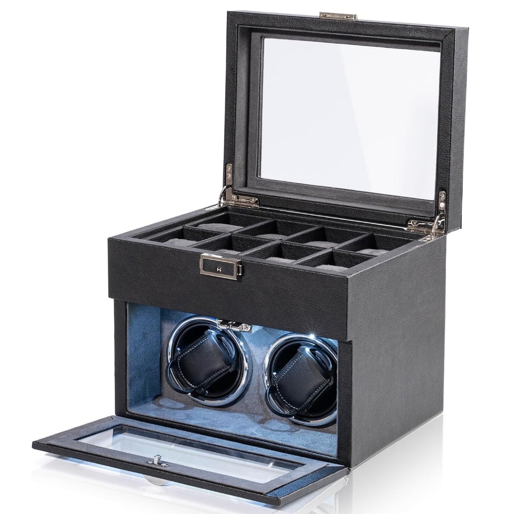 Automatic Double Watch Winder, Vertical Watch Winder Box for Men's and ...
