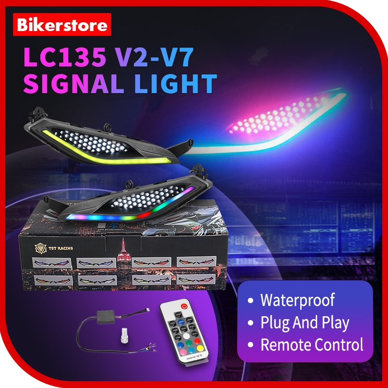 LC135 RGB Mata Gaban LED Lampu Dada Pilot Light LC135 V2 V3 V4 V5 V6 V7 Signal Light With Remote ...