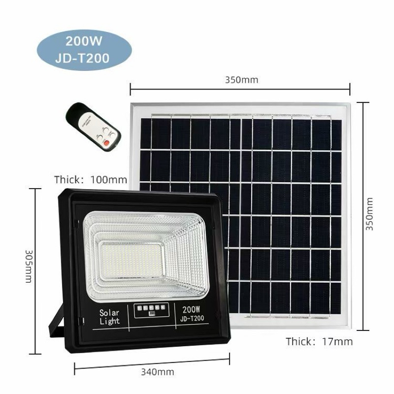 200 WATT JD T-SERIES LED SOLAR FLOOD / SPOT LIGHT 200W / LAMPU SOLAR ...