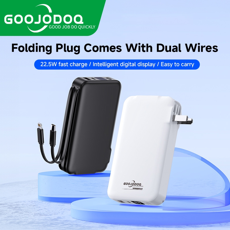 GOOJODOQ 12000mAh Power Bank 22.5W Fast Charging portable LCD With ...