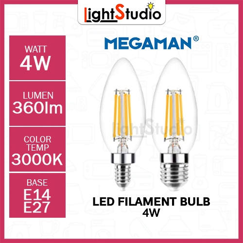 Megaman LED Filament Bulb 4W Warm White E14/E27 | Shopee Malaysia
