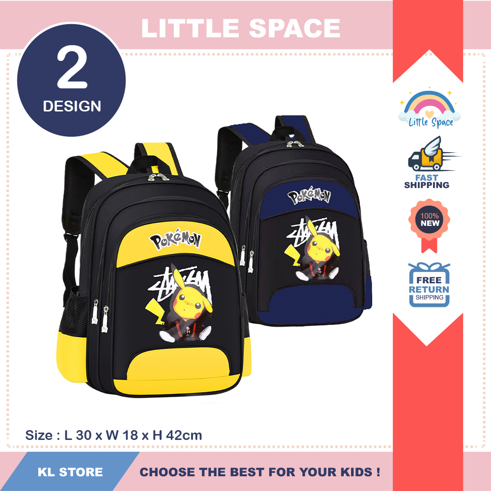 Children School Bags Pikachu Primary School Bag For Boy Beg Sekolah ...