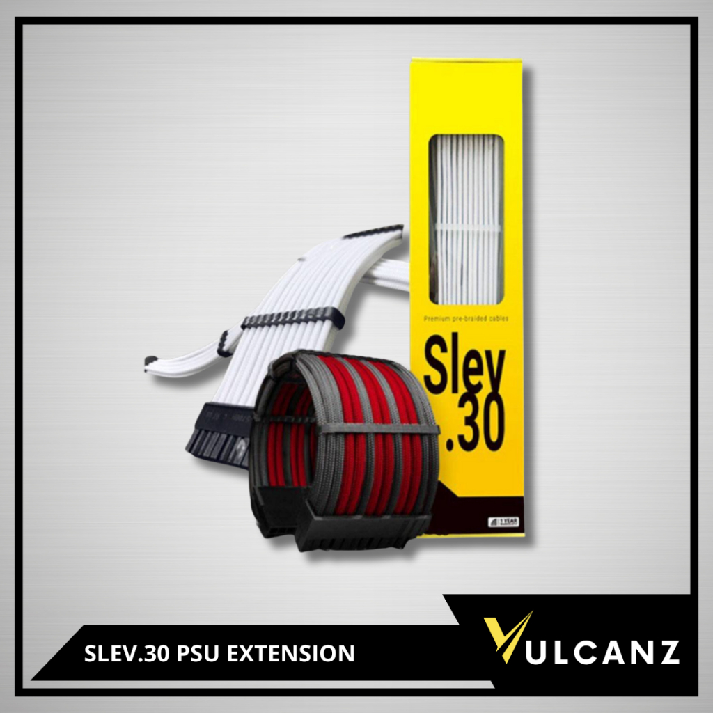 SLEV.30 PREMIUM PRE-BRAIDED MODDING SLEEVED CABLE (BLACKRED ...